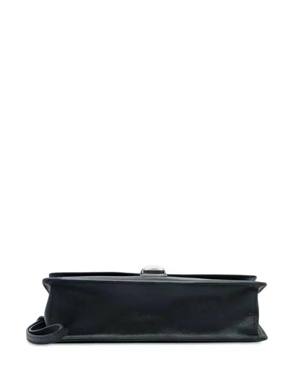 Prada 2000-2013 Bicolor Saffiano Push Lock Clutch Bag