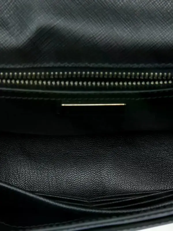 Prada 2000-2013 Bicolor Saffiano Push Lock Clutch Bag