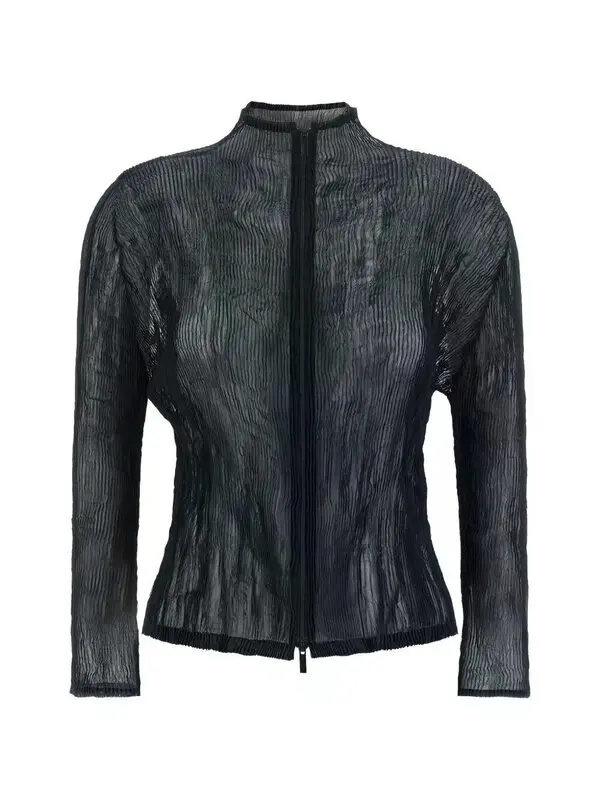 Issey Miyake Chiffon Twist 1 Zip-up Sweatshirt - Black