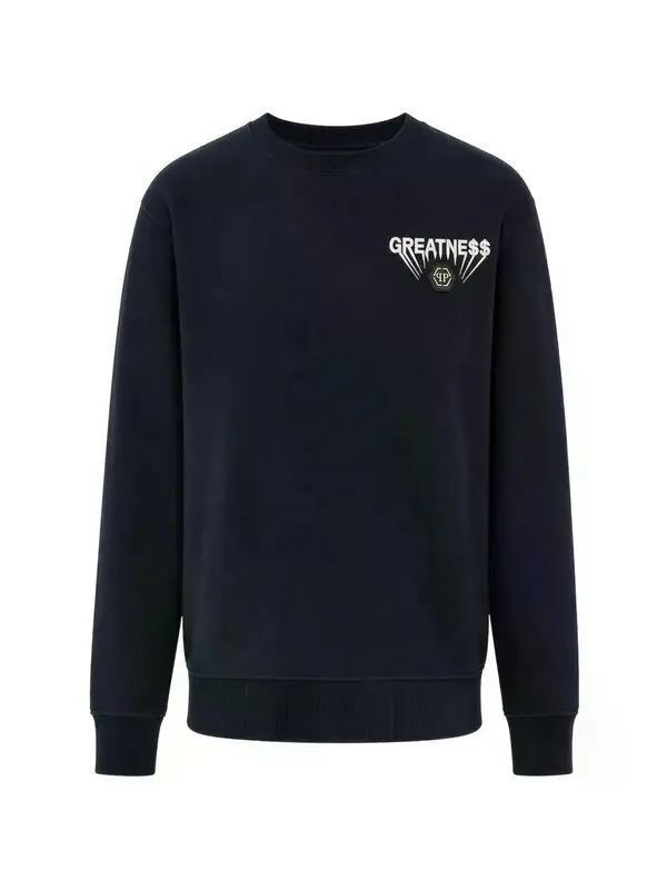 Philipp Plein Fleece Crewneck Sweatshirt With Graphic Detail