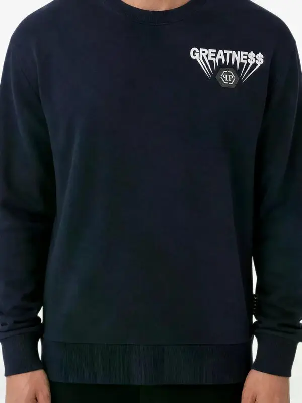 Philipp Plein Fleece Crewneck Sweatshirt With Graphic Detail