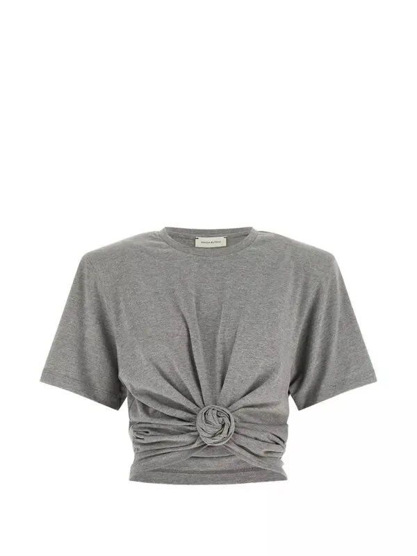 Magda Butrym Knotted Detail Crew-neck T-shirt - Grey