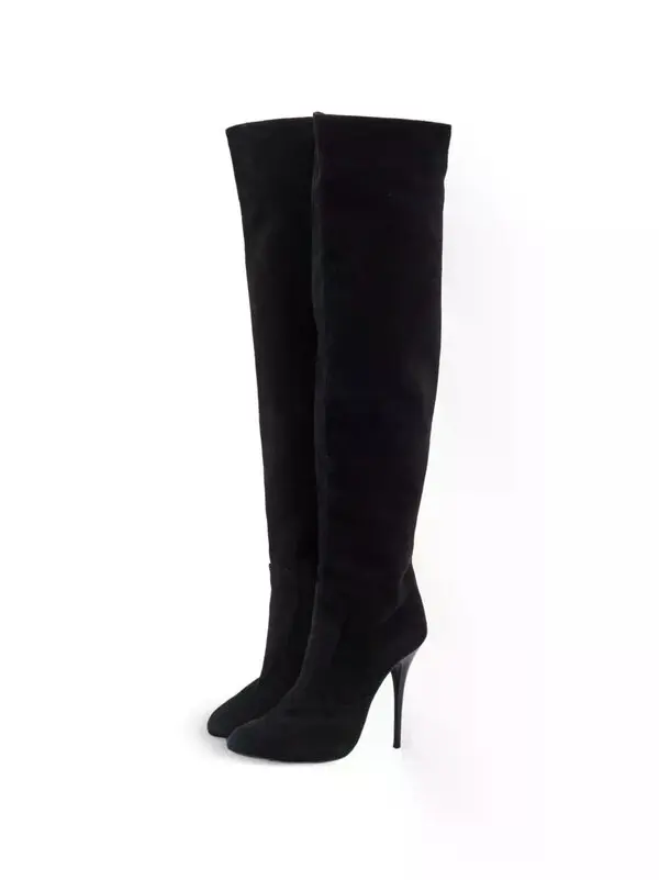 GIUSEPPE ZANOTTI Knee-high Suede Stiletto Boots - Black
