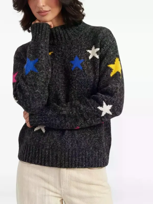 Chinti & Parker Star-intarsia Roll-neck Sweater