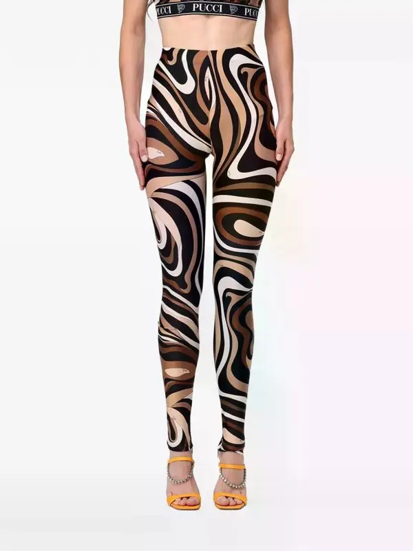 Emilio Pucci Marmo-print Leggings - Black