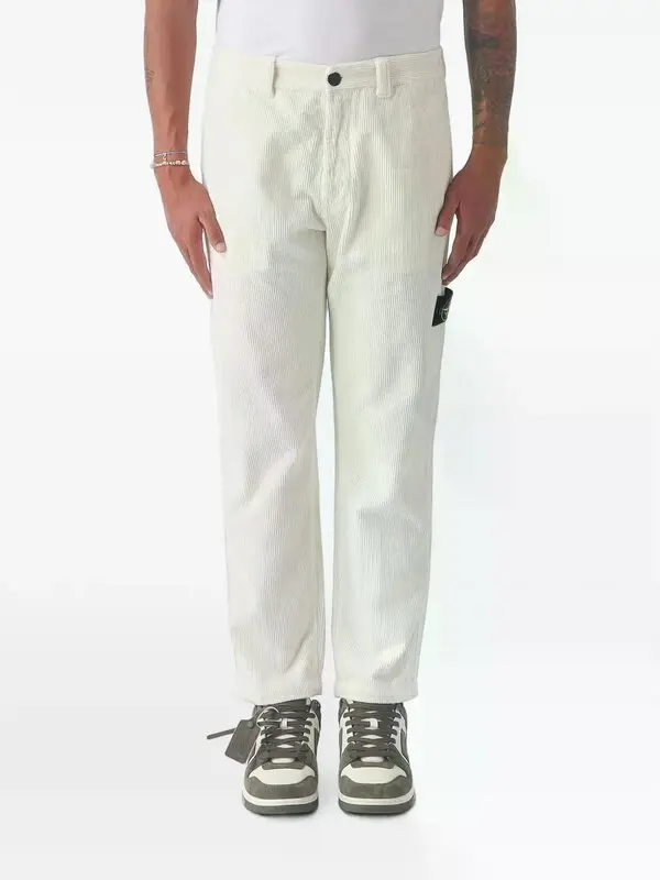 Stone Island Organic Cotton Corduroy Chino Trousers - Neutrals