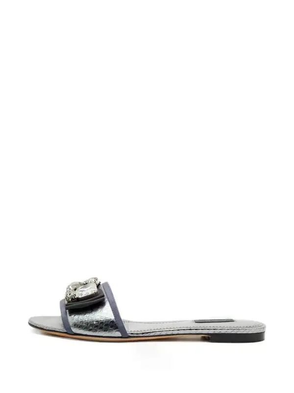 Dolce & Gabbana Sofia Crystal-embellished Sandals - Silver