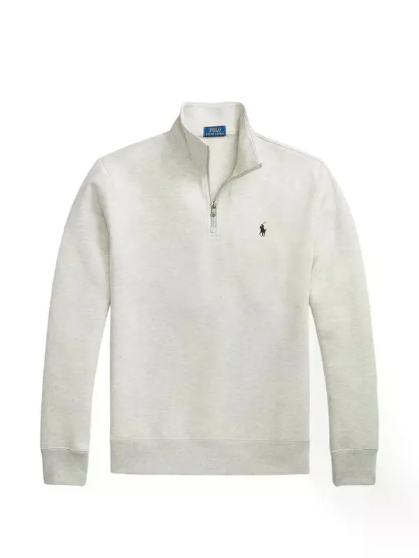 Polo Ralph Lauren Quarter-zip Logo-embroidered Sweater - Grey