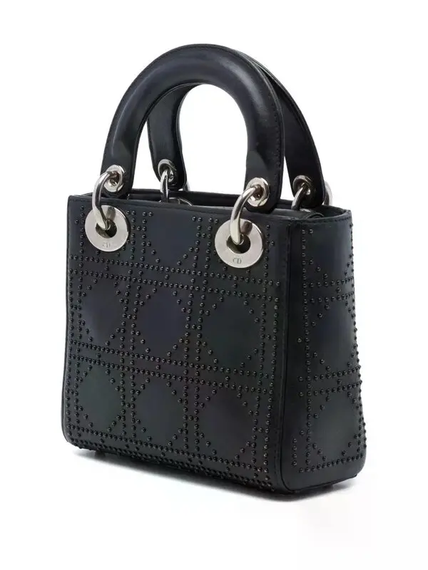 Dior Calfskin Cannage Studded Lady Satchel