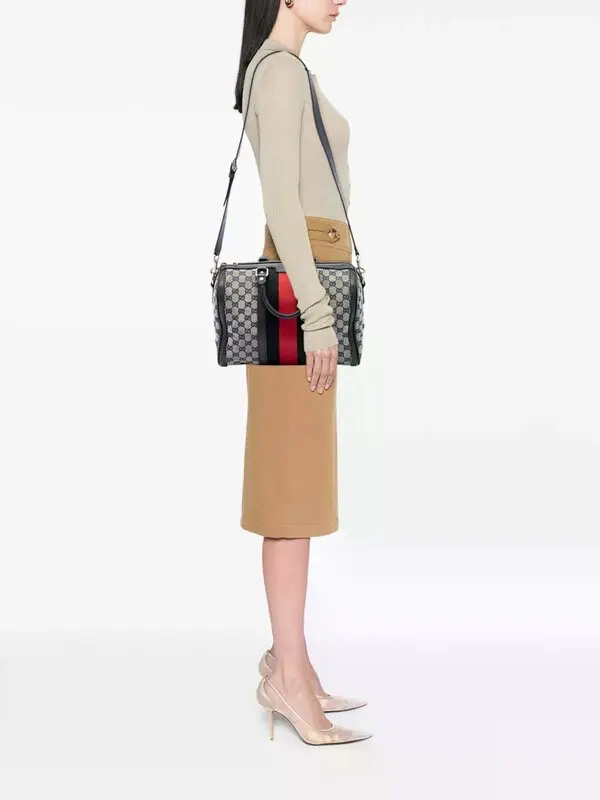 Gucci 2016-2026 Medium Gg Canvas Web Joy Boston Bag Satchel