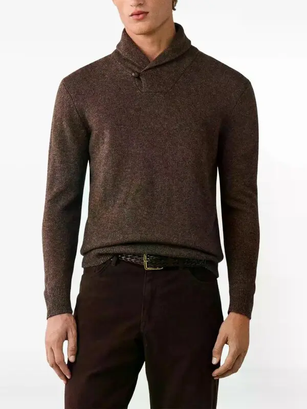 HACKETT LONDON Shawl-collar Sweater - Brown