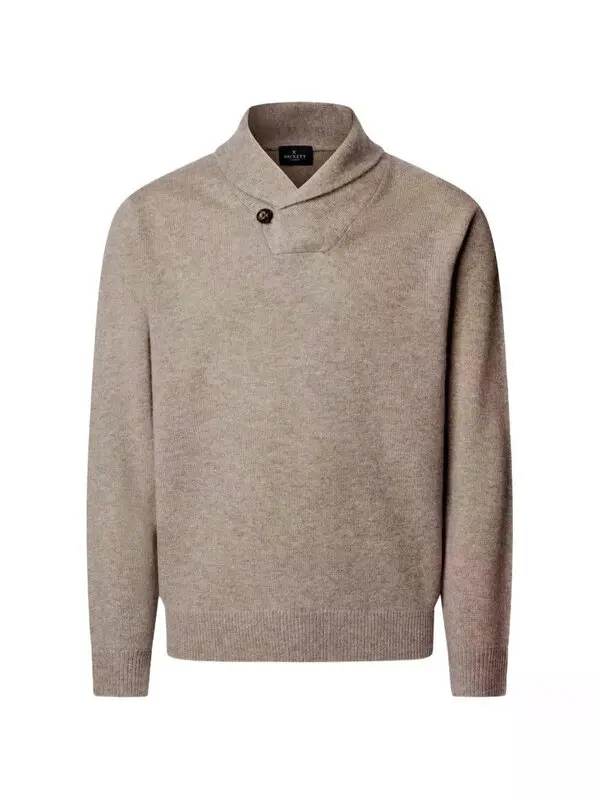 HACKETT LONDON Button-detail Shawl-collar Sweater - Neutrals