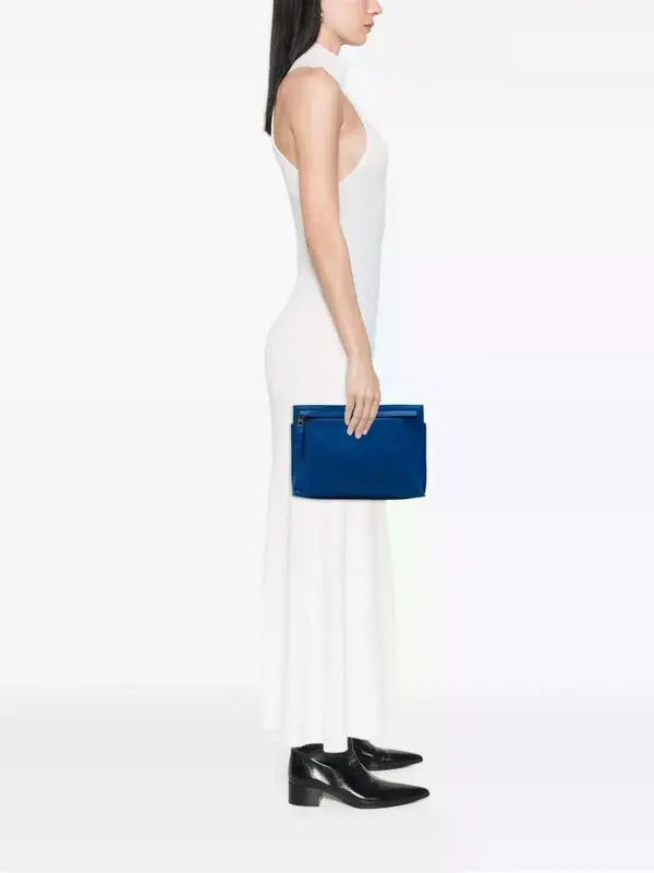 Loewe 2015 Leather Anagram T Clutch Bag - Blue