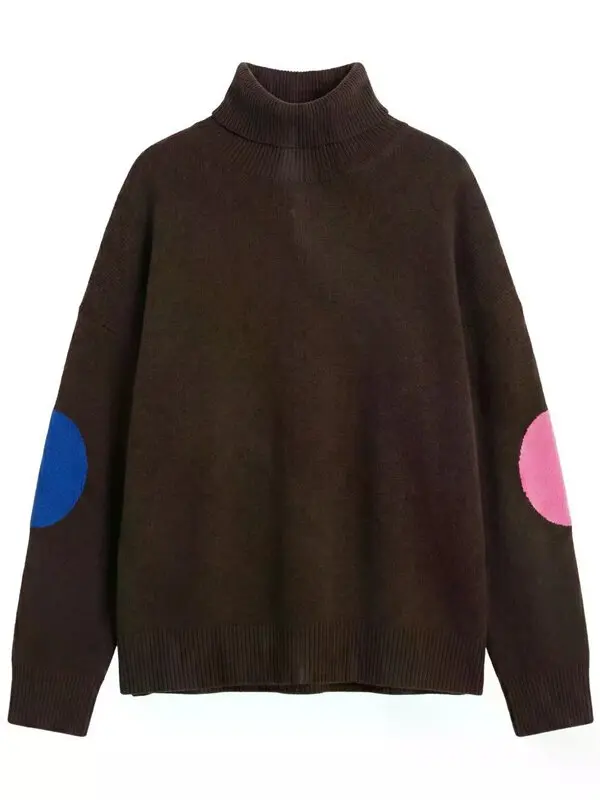 Chinti & Parker Elbow-patch Roll-neck Sweater - Brown