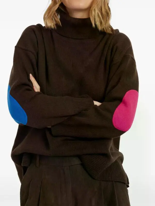 Chinti & Parker Elbow-patch Roll-neck Sweater