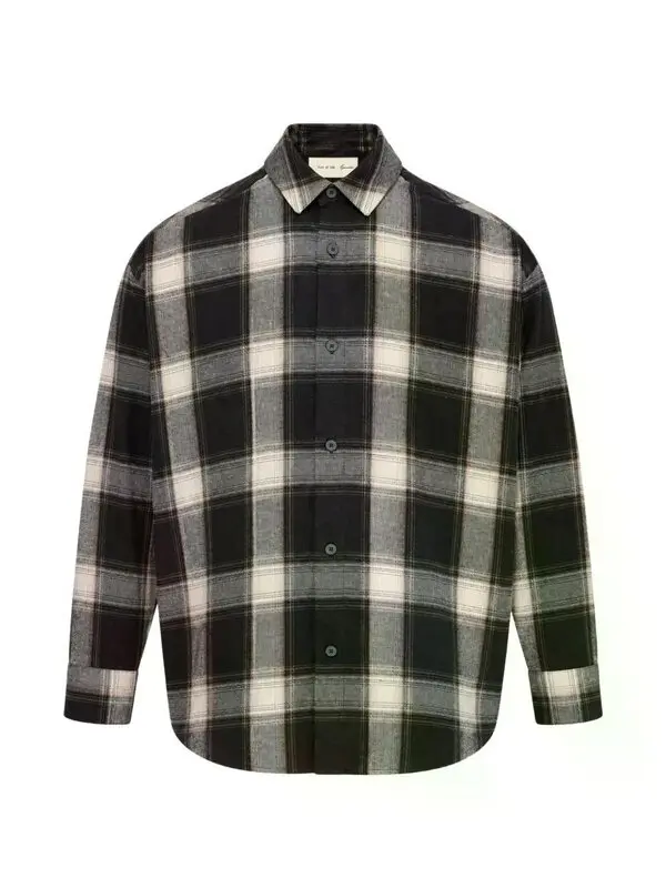 Fear Of God Plaid-check Logo-print Shirt - Black