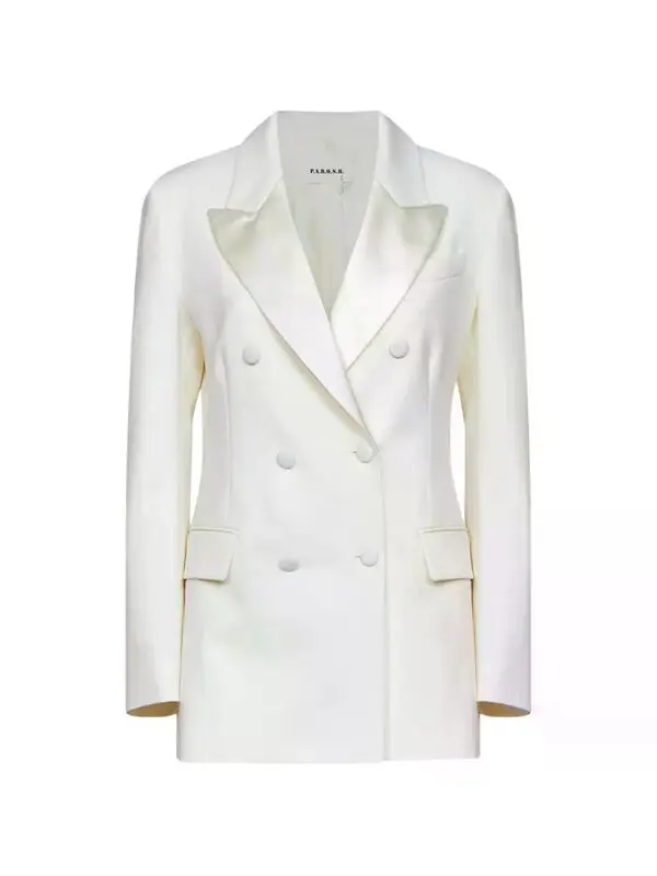 P.a.r.o.s.h Double-breasted Peak-lapel Blazer - White