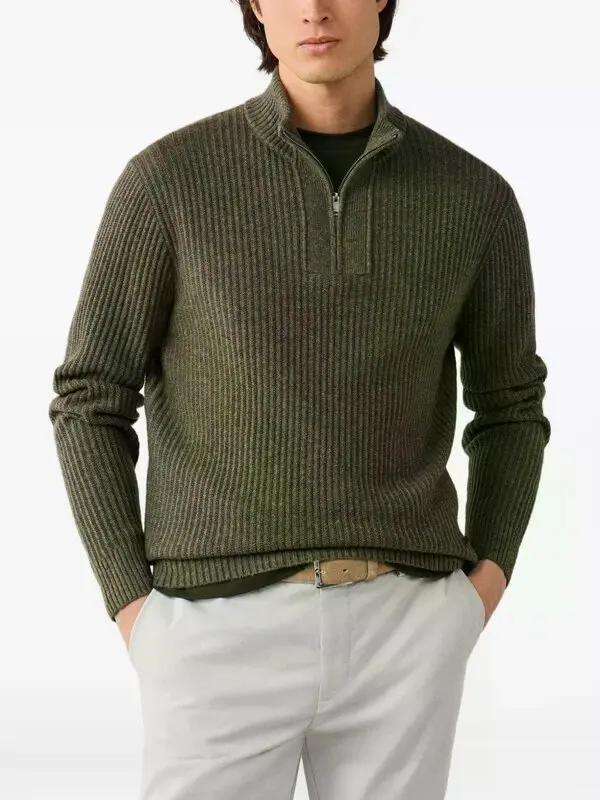 HACKETT LONDON Highland Stitch Zip-fastening Sweater