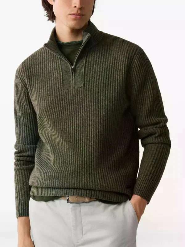 HACKETT LONDON Highland Stitch Zip-fastening Sweater