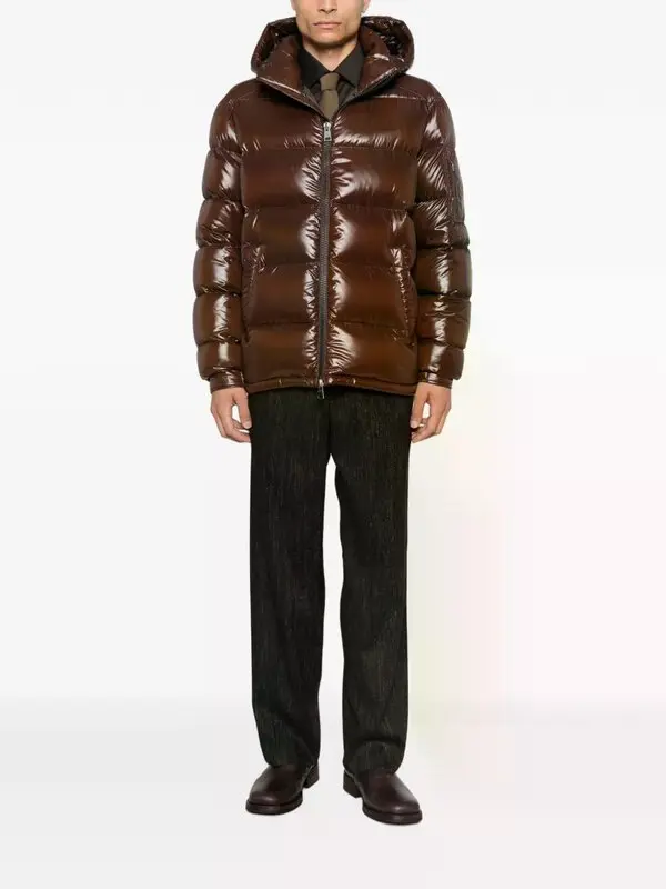 Herno Hooded Quilted Jacket With Glossy Finish