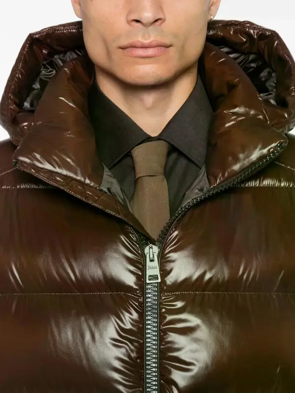 Herno Hooded Quilted Jacket With Glossy Finish