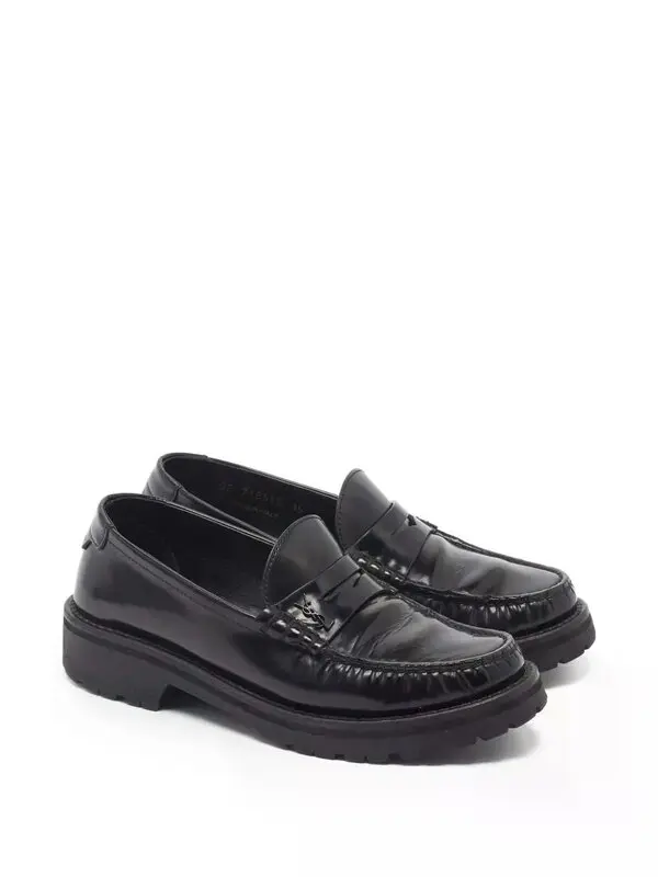 Saint Laurent Le Penny Leather Loafers