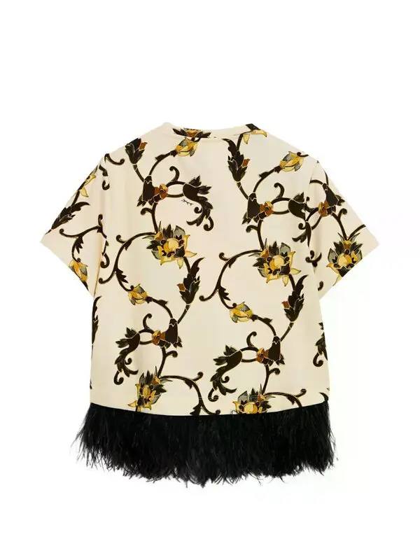 La DoubleJ La Scala T-shirt With Feather Trim