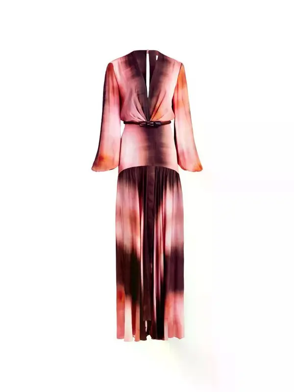 Silvia Tcherassi Maialen Tie-dye Belted Maxi Dress - Pink