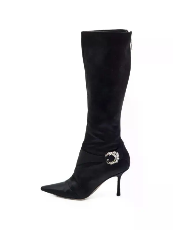 JIMMY CHOO Crystal-embellished Boots - Black
