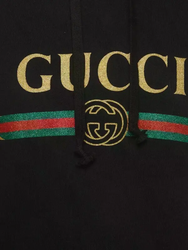 Gucci Wolf Appliqué Distressed Hoodie