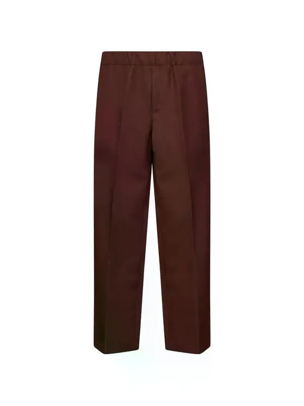 COSTUMEIN Elasticated-waistband Pressed-crease Trousers - Brown