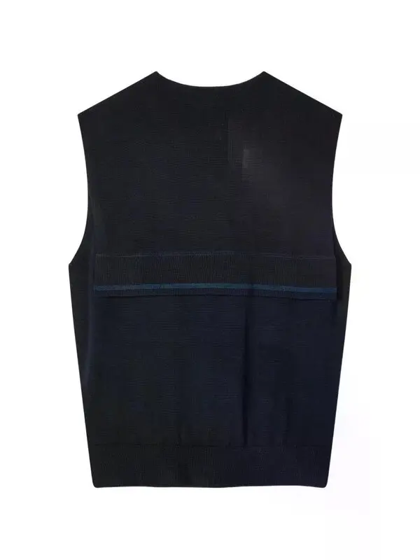 Paul Smith Merino Wool Blend Knitted Vest With Tie Neck Detailing
