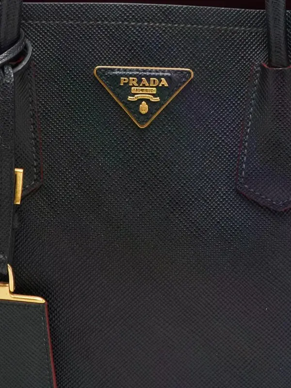 Prada Saffiano Cuir Leather Tote Bag - Black