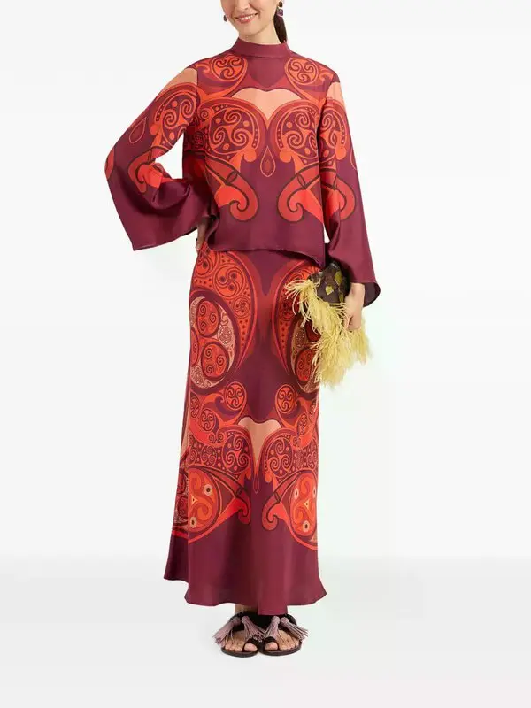 La DoubleJ Alchemy Placée Bell-sleeve Top - Purple