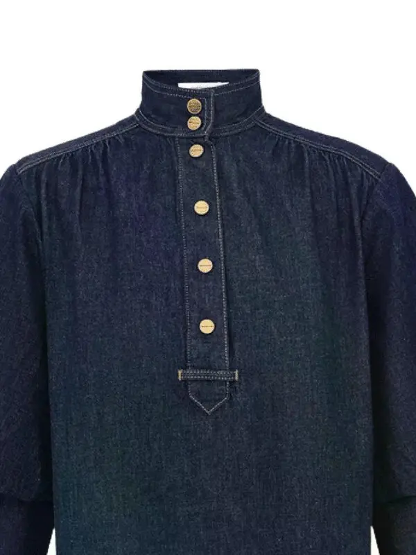 Zimmermann Billow-sleeve Denim Blouse