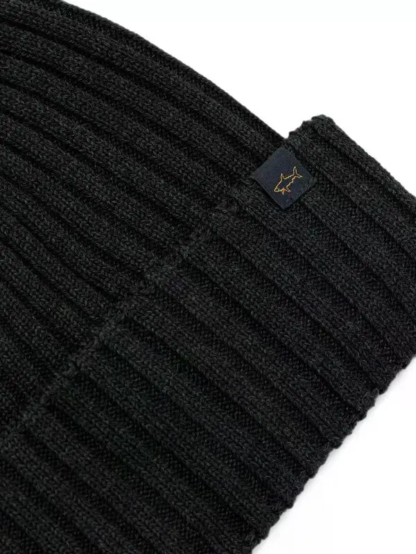 Paul & Shark Ribbed Knit Beanie Hat