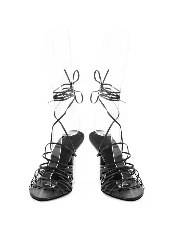 ARMARIUM Brooke Lace-up Thong Sandals - Black