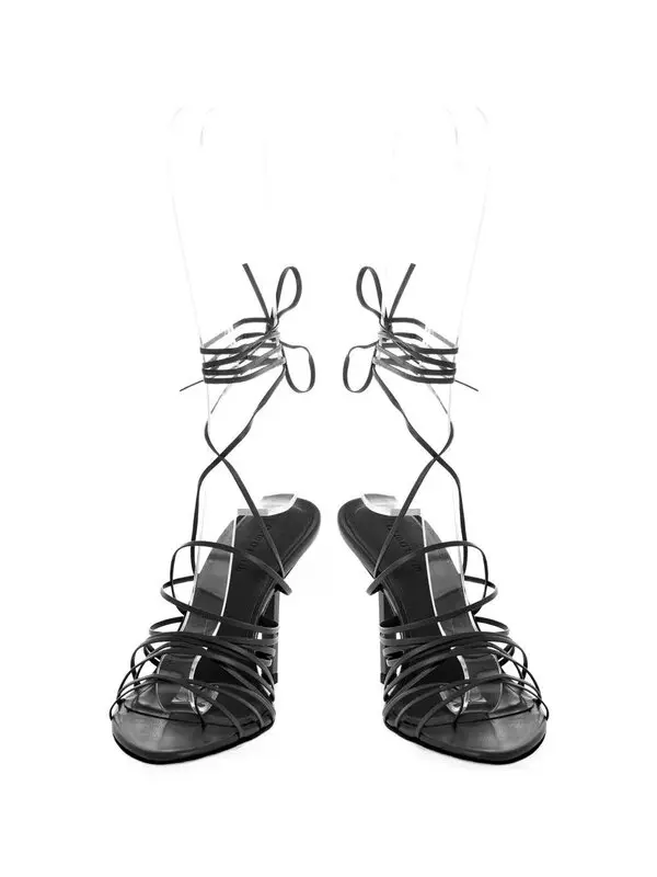 ARMARIUM Lace-up Thong Sandals - Black