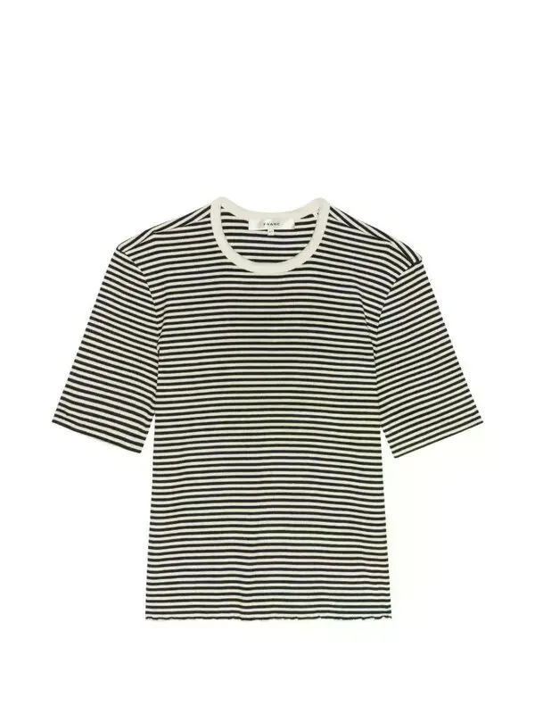 FRAME Striped Ribbed T-shirt - White