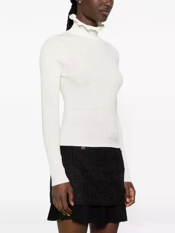Sandro Ruffle-trim Turtleneck Sweater