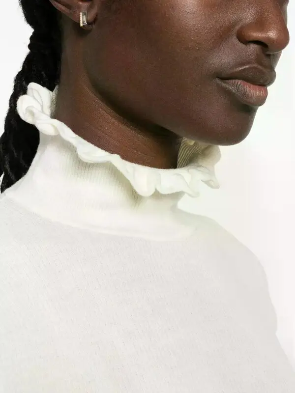 Sandro Ruffle-trim Turtleneck Sweater