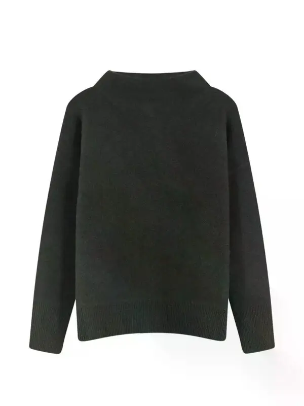 Vince Long-sleeved Sweater With Brushed Texture - Green