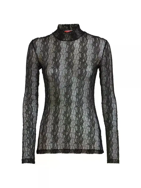 La DoubleJ Lacey Turtleneck Top - Black