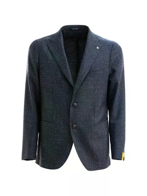 Tagliatore Textured Single-breasted Blazer - Blue