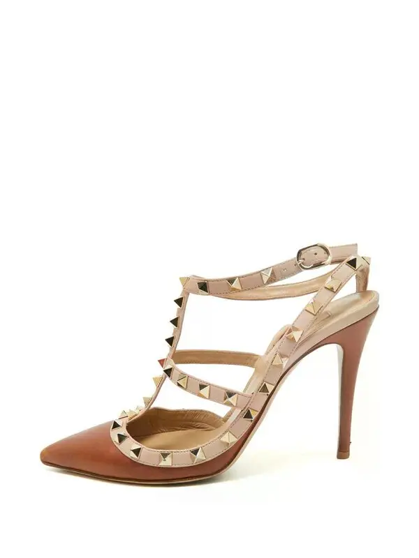 Valentino Garavani Rockstud Pointed-toe Sandals - Brown