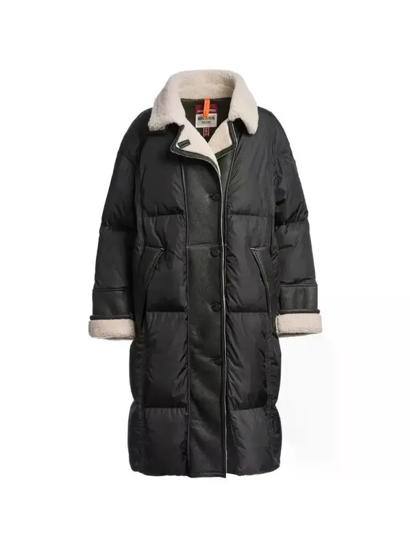 PARAJUMPERS Velna Shearling-trim Puffer Coat - Black