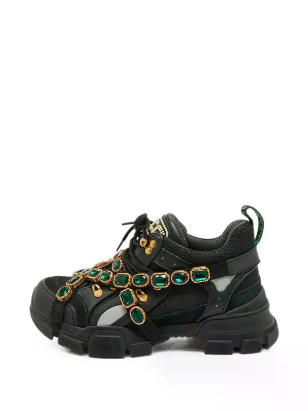 Gucci X Sega Flashtrek Crystal Sneakers - Black