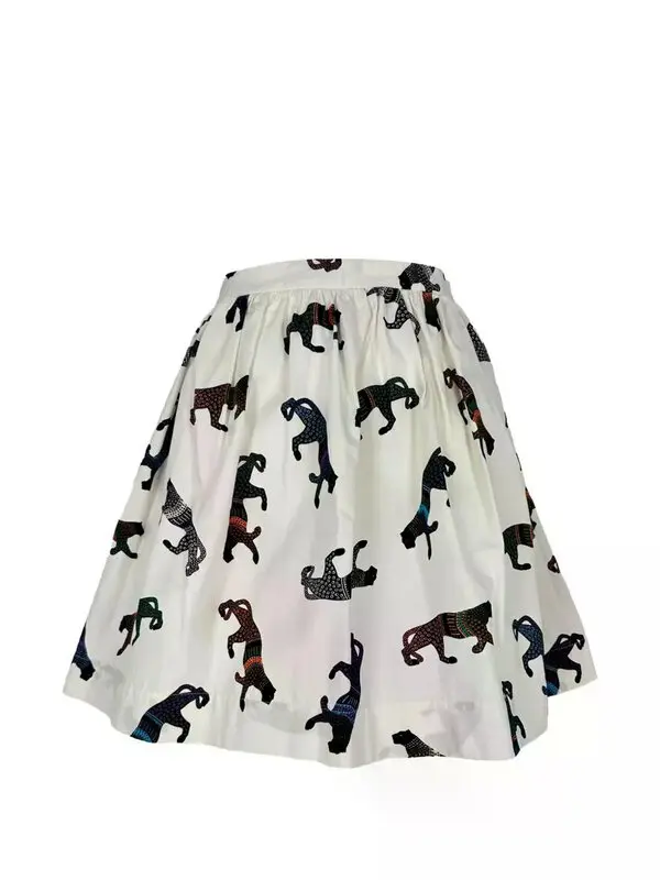 MSGM Graphic Print Pleated A-line Skirt