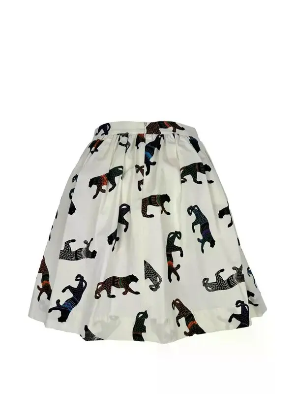 MSGM Graphic Print Pleated A-line Skirt