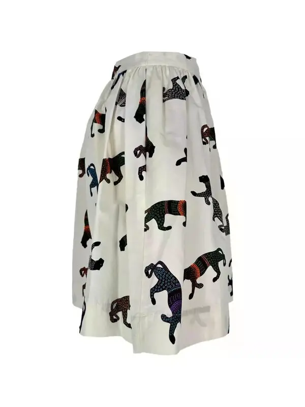 MSGM Graphic Print Pleated A-line Skirt